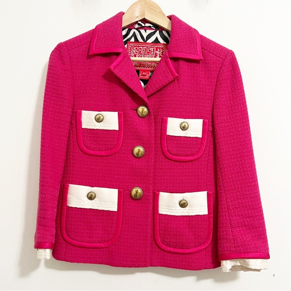 Coach | Jackets & Coats | Coach Poppy Pink Tweed Blazer | Poshmark